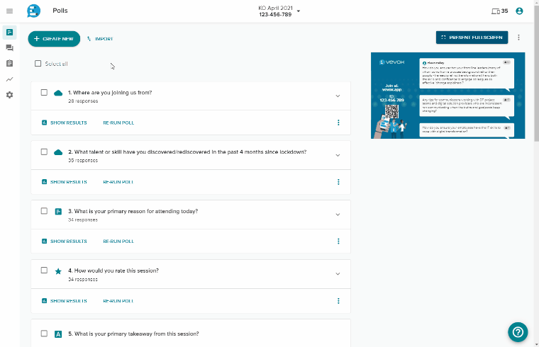 Vevox Feature Overview